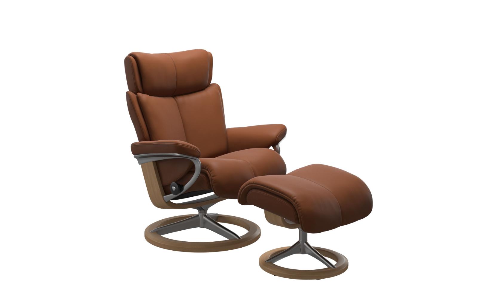 Stressless Magic lænestol og fodskammel med Signature stel | Mobler.dk
